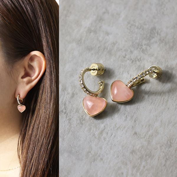 Coach コーチ ピアス Quartz Heart Charm Huggie Earrings 37479232 レディース ハート クォーツ ハギーピアス フープ 両耳用 アクセサリー■商品説明繊細なパヴェを施したフープに、ハートシェイ...
