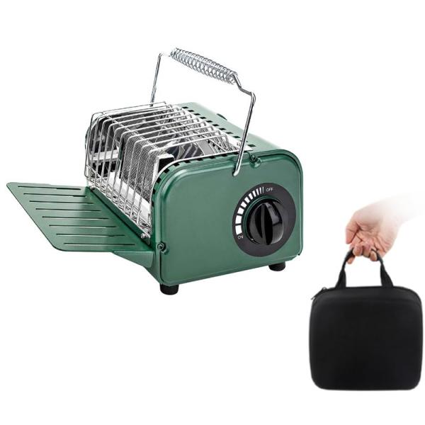 【商品の説明】商品状態：未使用カラー：緑（画像1通り）寸法: 180x160x130mm重量：(約)1kg材質：ステンレス鋼火力：1200W使用燃料：カセットガス（別売り）梱包内容：本体、収納ケース