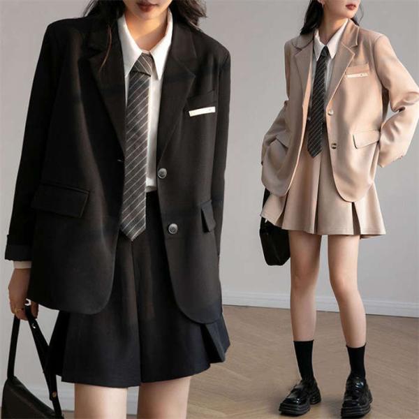商品名：卒業スーツ 女の子 入学式スーツ JK制服 セットアップ フォーマルスーツ 子供スーツ スーツジャケット プリーツスカート セミフォーマル  2点セット ジャケット スカート ジュニアスーツ 卒服 長袖 韓国子供服 七五三 成人式 ...