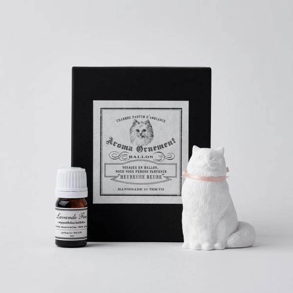 ballon バロン　アロマストーン　ネコ　猫　ねこ　We love Cats セット　かわいい　おしゃれ　ラベンダー　招き猫　石膏オーナメント　CHIFFON シフォン
