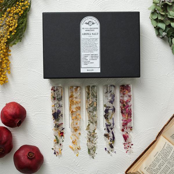 BALLON バロン　ケアコスメ　入浴材　バスソルト　アロマバスソルト　おしゃれ　かわいい　ガラス瓶　ローズ　シトロン　サンクチュアリ　エスペランサ　ハーブフォレスト