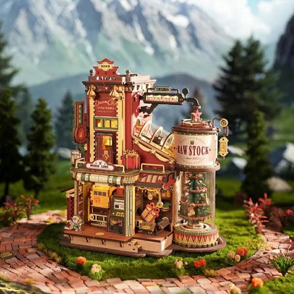 Rolife ROBOTIME ウッドパズル　手作り　DIY 大人のトイ　癒しの時間　組み立てる　キット　工作　電気　ライト　LED 手作りキット　ミニチュア　ドールハウス　趣味　ホビー　EAB01 ドリームギフトファクトリー　ギフト工場 ...