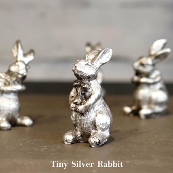 【COVENT GARDEN】シルバーラビット　Tiny Silver Rabbit ウサギ　ポリレジン　アンティーク風　イースター　うさぎ
