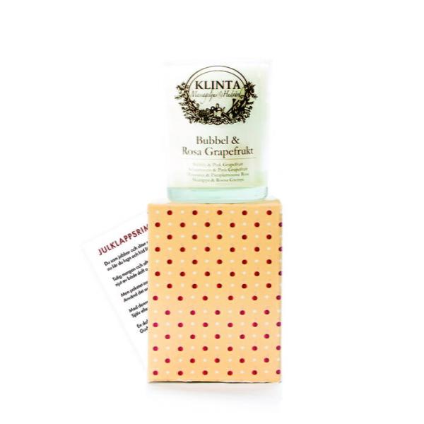 【KLINTA】クリスマス限定　マッサージキャンドル 90ml　バブル＆ピンクグレープフルーツ　　ギフトカード付き　　キャンドル　クリンタ　ろうそく　フレグランスキャンドル　マッサージ　ギフト　クリスマスプレゼント