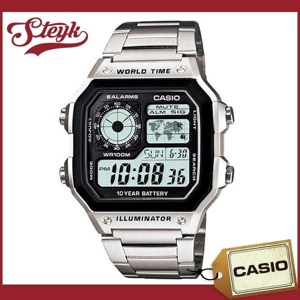 CASIO カシオ 腕時計 デジタル AE-1200WHD-1 ／ フルオートカレンダー、アラーム、10年電池等機能、世界48都市対応ワールドタイム機能を搭載した日本未発売の海外モデルです