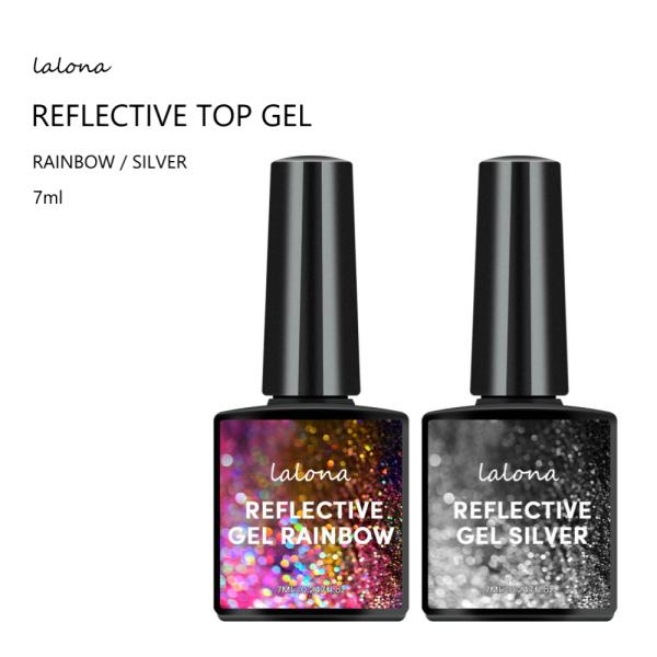 ベースカラーに塗ってフラッシュネイルが完成。ストロボに反応してキラット光る♪レインボータイプとシルバータイプの2種類。拭き取り不要でラクチンです。■内容量：7ml■タイプ：ソフトジェル（ソークオフ）■原産国：中国■ライト：UVライトまたはU...