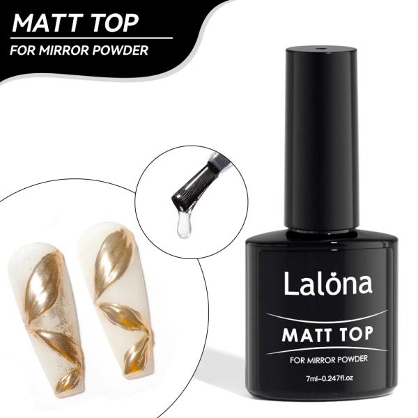 さらっとした塗り心地。ミラーパウダーを弾いて、ジェルアートの邪魔をしない♪綺麗にパウダーを落とせる専用マットトップジェル。■内容量：7ml■タイプ：ソフトジェル（ソークオフ）■原産国：中国■ライト：UVライト、UV-LEDライト（波長405...