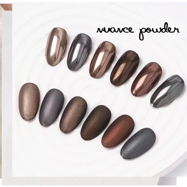 深みのあるゴールドからブラウン、ブラック系の大人カラーです。ニュアンスネイルのアクセントにぴったり。クリアジェルに混ぜて使用するのもおすすめです。■内容量：約0.2g■中国製※容器の満量ではございません。※カラーによって容量の誤差がある場合...