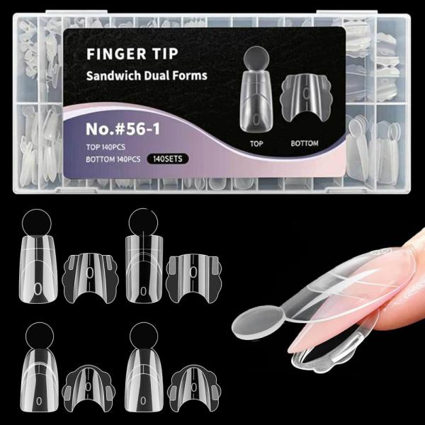 初心者でも簡単にジェルで長さ出しができる専用チップフォーム！硬化して外すだけでプロの仕上がり♪ネイルサロンの時短にもおすすめです♪繰り返し使えるので経済的！サンドウィッチタイプは裏面が綺麗に仕上がるから削らなくてもOK♪■原産国：中国■14...