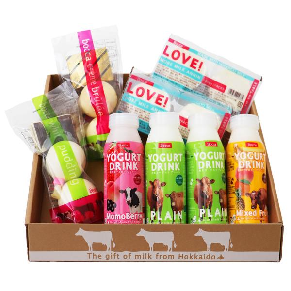 牧家で一番人気の風船に入った濃厚プリンと、誰もが驚くトロ~リ濃厚な口あたりが人気の牧家　飲むヨーグルトに杏仁豆腐をプラスしたギフトセットです。 爆買