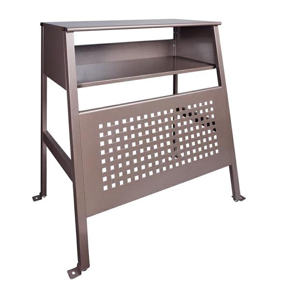 ●材質:スチール製●組立工具:水平器付きBOXドライバー付き●色:カーボンブラウン●天板耐荷重:10kg●棚板耐荷重:5kg　※お客様組立商品です。●製品サイズ(mm)幅×奥行×高さ:956×549×1078●製品重量(g)19100・室外...