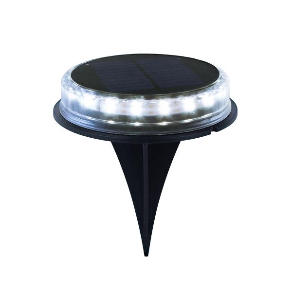 ■仕様・用途:庭先や駐車場の誘導灯として・サイズ:φ120×H27mm(杭を含まず)、脚の長さ90mm・光源:LED 2W×17個・明るさ:40ルーメン・光色:昼白色・使用電源:リチウムイオン充電池 3.7V 1200mAh・点灯方式:自動...