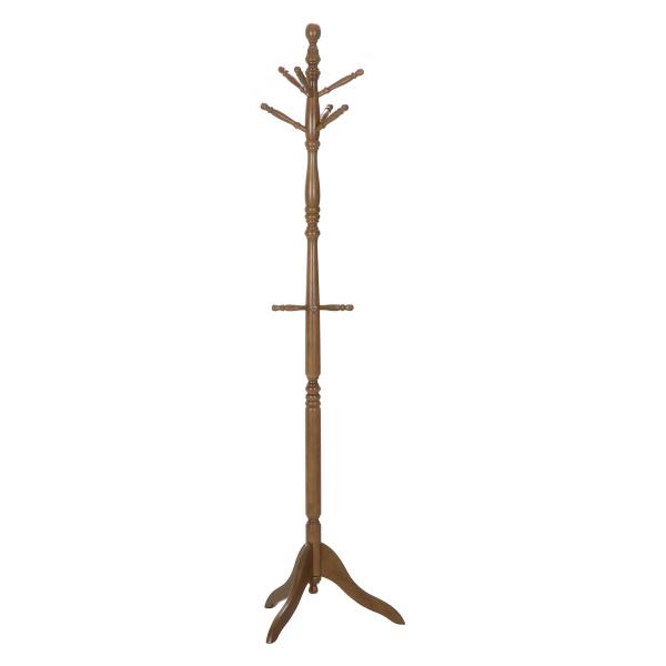 ■仕様・カラー:ダークブラウン・製品サイズ:幅508×奥行430×高さ1830mm・耐荷重(フック1本):2kg・上部ポール長さ:160mm・中央部ポール長さ:100mm・素材:構造部材/天然木(ラバーウッド)、表面加工/ラッカー塗装・製品...