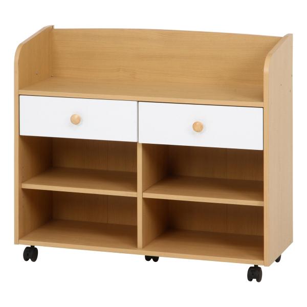 ■仕様・カラー:ナチュラル・製品サイズ:幅820×奥行290×高さ730mm・引出内寸:350×230×105mm(80mm)・耐荷重:全体20kg、天板10kg、棚板5kg・組立品・材質:表面材/プリント紙化粧繊維板・製品重量(g):15...