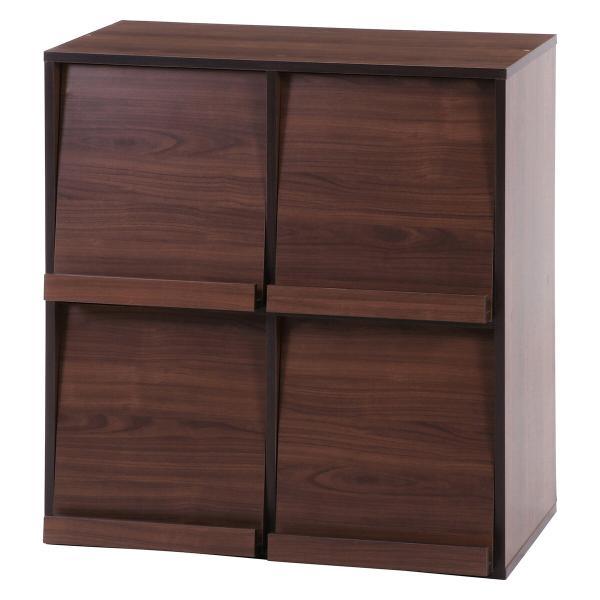 ■仕様・カラー:ミディアムブラウン・製品サイズ:幅800×奥行465×高さ850mm・耐荷重(全体):30kg・天板厚み:18mm・収納内寸(1マス):幅370×奥行380×高さ350mm・材質:表面材/プリント紙化粧繊維板・お客様組立品・...