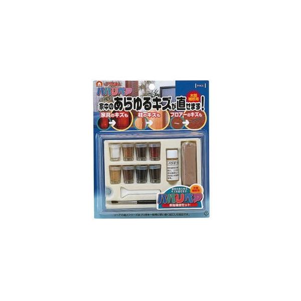 ■使用方法1．補修箇所の汚れやささくれを取り除き、サンドペーパー等で補修箇所を整える。2．補修箇所の大きさに合わせパテを切る。3．パテを「硬化剤」と「パテ」が均一に混じるまで充分に練る。この時カラーパウダーを一緒に練り込み、パテにある程度色...