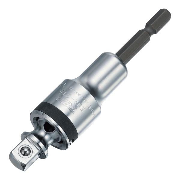 ■仕様・用途:電動ドリルドライバーでソケットを使用する際に・シャンク径:6.35mm・差込角:9.5mm(3/8")・首振り角度:30度・保証トルク:75N・m・40V対応(7.2~18V可)・製品サイズ(mm) 幅×奥行×高さ:23×23...