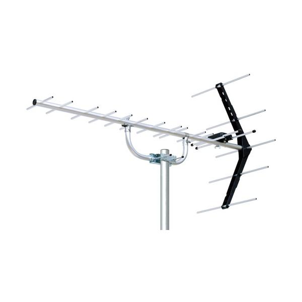 ■仕様・素子数:14・受信チャンネル:13~52ch・偏波面:水平または垂直・出力インピーダンス:(75F形)・動作利得:8.0~12.5dB・VSWR:2.5以下・半値幅:34~57度・前後比:17~28dB・耐風速:50m/s・製品サイ...