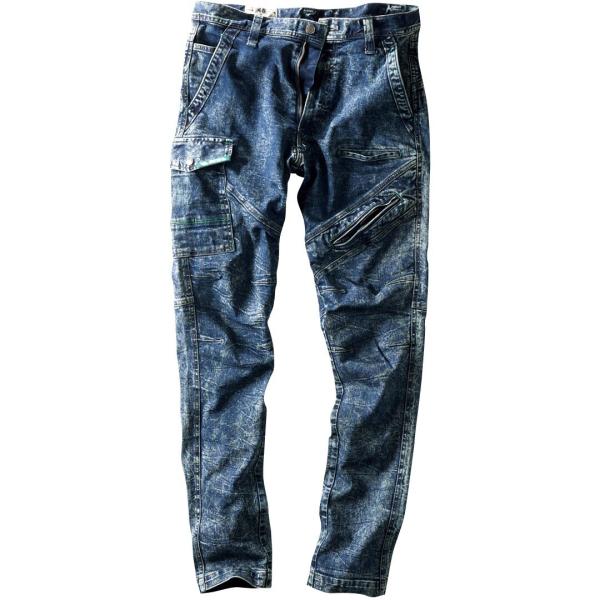 ■仕様・サイズ:ウエスト82cm/ワタリ巾30.5cm/股下82cm/裾巾17.5cm・色:紺・シルエット:スリムフィット・生地:綿98％・ポリウレタン2％■商品説明・ラフに着こなせるユーズド感のあるデニムワークウェア。・10.6ozの横ス...
