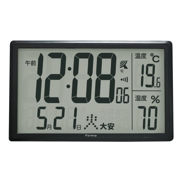 ■仕様・電波時計・温度湿度計 ・六曜表示、カレンダー・電子音、正時報機能・サイズ:縦229×横375×奥行31mm・枠:プラスチック・風防:ガラス・電池:単3形アルカリ電池×3本(別売)・素材:ABS/ガラス・製品重量(g):865■商品説...