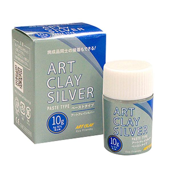 ■仕様内容量：10g■商品説明・アートクレイシルバーペーストタイプは、粘土タイプに一定量の水を加えて練り込み液状にしたものです。粘土タイプの乾燥品同士の接着、ひび割れなどの修正、模様を描く(盛り付け)などに使用します。・自然の葉に塗ったり、...