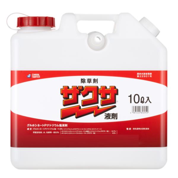 ■仕様・農林水産省登録番号:第22901号・有効成分:グルホシネートPナトリウム塩11.5％・性状:青色澄明水溶性液体・内容量:10L■商品説明・ザクサ液剤の成分は速やかに吸収され、通常1~3日程度で枯れ始めます。・通常、散布後1~3日で効...