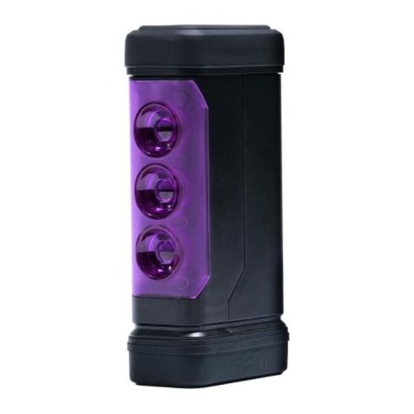 ■仕様・高輝度LED:3W×3灯・視認距離:夜間/約800m、昼間/約300m・灯光色:紫色・連続使用時間:約5時間(新品アルカリ乾電池使用時)・使用電池:単4アルカリ乾電池×4本(別売)・底面:強力マグネット付・防水カバー付・製品サイズ(...