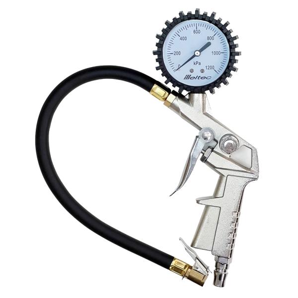 ■仕様・減圧機能・加圧機能・ロック付クリップチャック・最大圧力:1200kPa・ホース長:約300mm・材質:本体/スティール、ゲージ/アルミニウム+AS、プロテクトラバー/合成ゴム・製品サイズ(mm) 幅×奥行×高さ:100×45×245...