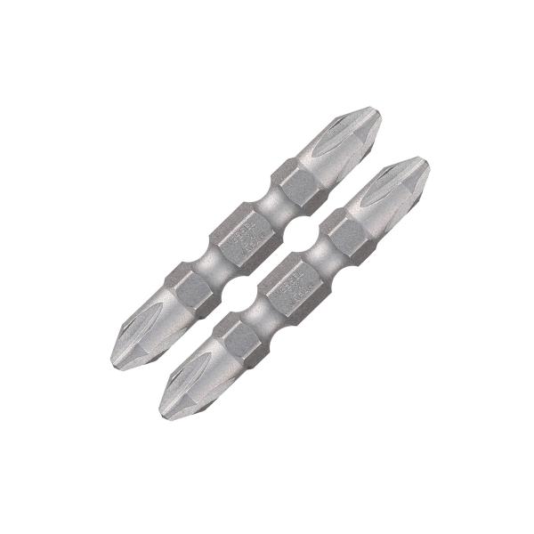 ■仕様・用途:ビスの締め、緩め作業に・入数:2本・六角軸径:6.35mm・最高硬度:HRC62・刃先:+2・全長:45mm・両頭■商品説明・リブ付き刃先で折れや曲がりに強く、高寿命です。・高硬度ネジで、ワークが硬い場合や、固め打ちに向いてま...