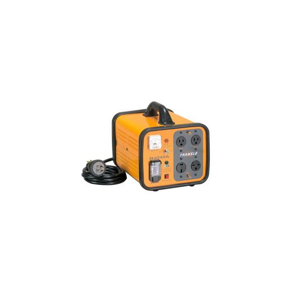 商品名ハタヤ電圧変換器トランスル昇降圧兼用型HLV-02A特徴：・１００Ｖ、２００Ｖどちらでも必要な電源を供給します・大型ゴム製把手付・ゴム製プロテクター付・ブレーカーにはワンタッチ防塵キャップ付・アースチェック機能付