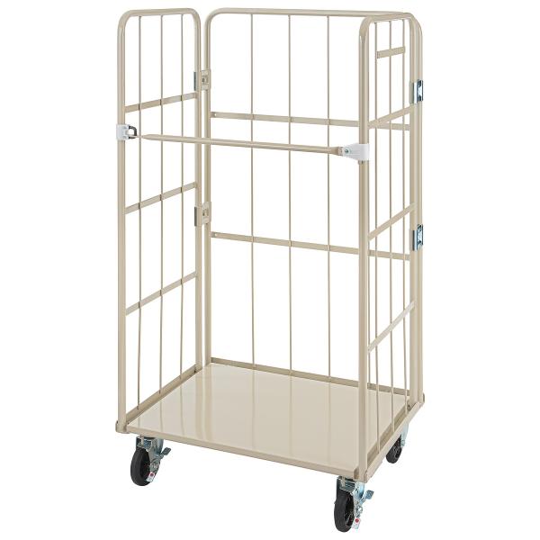 ■仕様・積載荷重:500kg・色:アイボリー・適応棚板:RS-33(アイボリー)・製品サイズ(mm) 幅×奥行×高さ:850×650×1700・製品重量(g):45000■商品説明・スタンダードタイプのカゴ車です。・ゴムベルト黒板付。・車上...