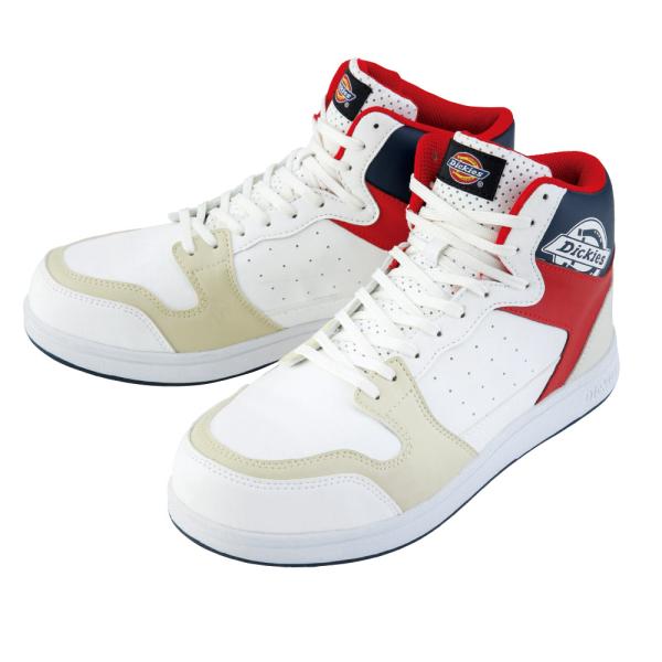 ■仕様・カラー:ホワイト・サイズ:26.0cm・タイプ:ミドルカット・材質:先芯/鋼製、アッパー/合成皮革,合成繊維、ソール/EVA,ラバーソール(耐油性)■商品説明・サイドにDickiesロゴが入ったミドルカットセーフティースニーカー。・...