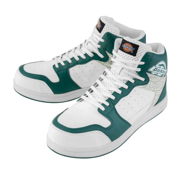 ■仕様・カラー:グリーン・サイズ:27.0cm・タイプ:ミドルカット・材質:先芯/鋼製、アッパー/合成皮革,合成繊維、ソール/EVA,ラバーソール(耐油性)■商品説明・サイドにDickiesロゴが入ったミドルカットセーフティースニーカー。・...