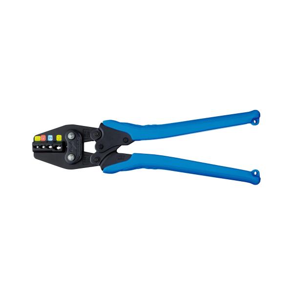 ■仕様・用途:電線を絶縁被覆付圧着端子やスリーブに取りつける際に・頭部硬度:42~46HRC・ハンドル部硬度:46~49HRC・適応サイズ(mm2):0.3/0.5/1.25/2/5.5・ストラップホール×2・製品サイズ(mm) 幅×奥行×...