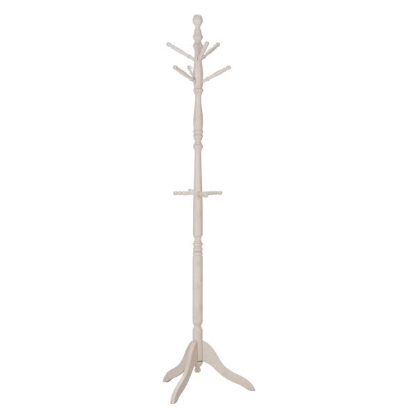 ■仕様・カラー:ホワイト・製品サイズ:幅508×奥行430×高さ1830mm・耐荷重(フック1本):2kg・上部ポール長さ:160mm・中央部ポール長さ:100mm・素材:構造部材/天然木(ラバーウッド)、表面加工/ラッカー塗装・製品重量(...