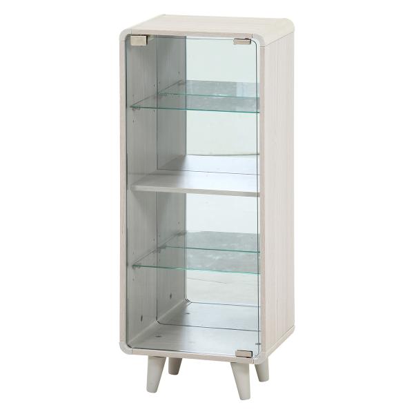 ■仕様・製品サイズ(約):幅360×奥行265×高さ890mm・耐荷重(ガラス棚板):3kg・耐荷重(棚板):4kg・耐荷重(底板):5kg・お客様組立品・製品重量(g):18500■商品説明・丸みを帯びたフォルムがおしゃれなコレクションケ...