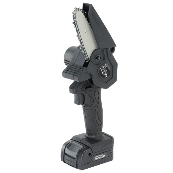 ■仕様・電圧:14.4V・チェーンスピード:6.1m/s・最大切断能力:枝木や竹など 直径100mmまで・ソーチェーンバー:長さ10cm、ピッチ1/4"、ゲージ.043(1.1mm)、コマ数28・充電器:電圧/AC-100V、周波数/50/...