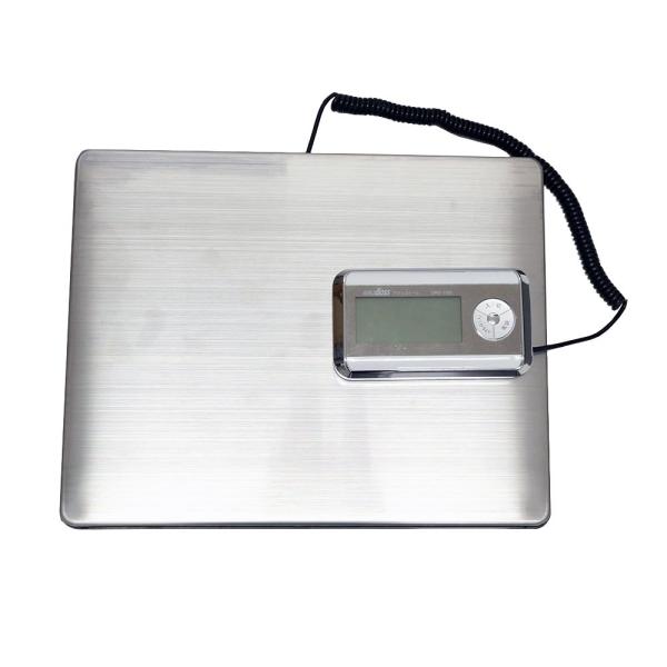 ■仕様・材質:軽量皿/ステンレス、本体,ディスプレイ/ABS ・指示計サイズ:幅16×奥行9×高さ3cm (バックライト機能付き) ・ひょう量:100kg・測定範囲:0.3〜100kg / 目量:0.05kg（50g）/ 精度:±0.1kg...