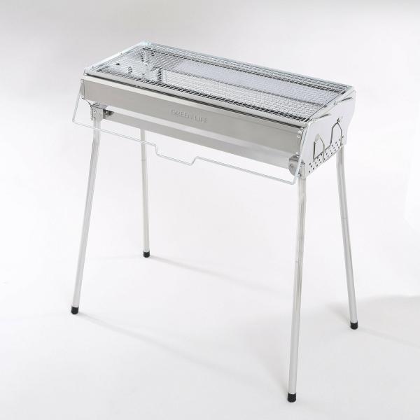 〔特長〕 ハンドルを上げるだけで炭の足し増しが簡単にできる。食材を火から遠ざけることで焼きすぎを防止できる。折りたたみ脚ですぐ使用できる！組立カンタン＆片付けカンタン！！錆びにくく、丈夫で長持ちするステンレス製。使用シーンに合わせて高さ2段...