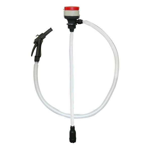 ■仕様・吐出ホース径:16mm・吸入ホース径:25mm・最大揚程:2.0m・最大吐出量:10L/分・乾電池:アルカリ乾電池　単一形4本(別売)・電池寿命目安:1000L ※揚程0m時・吐出ホース:1.5m・給油ノズル:ガンタイプ・正味重量:...