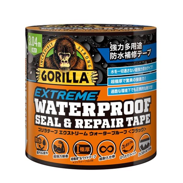 基材:伸縮性エラストマー、粘着剤/合成ポリマー、剥離フィルム/ポリエチレン全長:3.04ｍ幅:101.6mm厚さ:0.86mm使用できるもの:アウトドア用品、スポーツ用品、マリン用品、自動車用品、プラスチック製品、ビニール製品、雨どい、トタ...