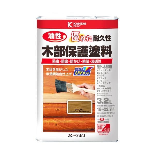 ■仕様・内容量:3.2L・性質:油性・塗り面積(1回塗り):16~22.7平方メートル(タタミ約10~14枚分)・乾燥時間:20℃/約8時間(塗り重ね2時間以上) 、冬期/約12時間(塗り重ね2時間以上)・用具のお手入れ:ペイントうすめ液(...