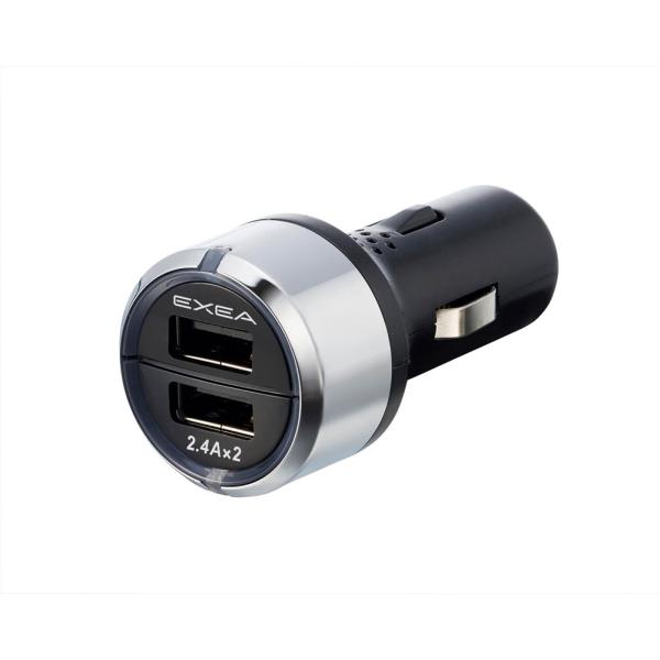 ■仕様・定格:電源電圧/DC12V、電流/4.8A以下、USB出力/DC5V、2.4A(2ポート合計4.8A)・ソケット内径(約):φ21mm~φ22.5mmまでの車種・製品サイズ(約):H32×W32×D71■商品説明・USB機器の充電状...