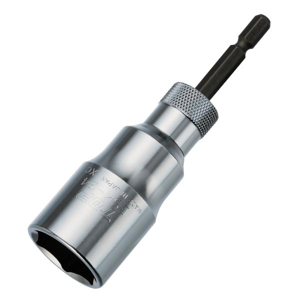 ■仕様・用途:電動ドライバーなどでボルトやナットの締めつけ、緩めを行う際に・サイズ(約):長さ115×32.8×32.8mm・対辺寸法:24mm・奥行:45mm・軸の6.35mm六角軸・6角サーフェイスソケット・軸交換可(強替シャンク ES...
