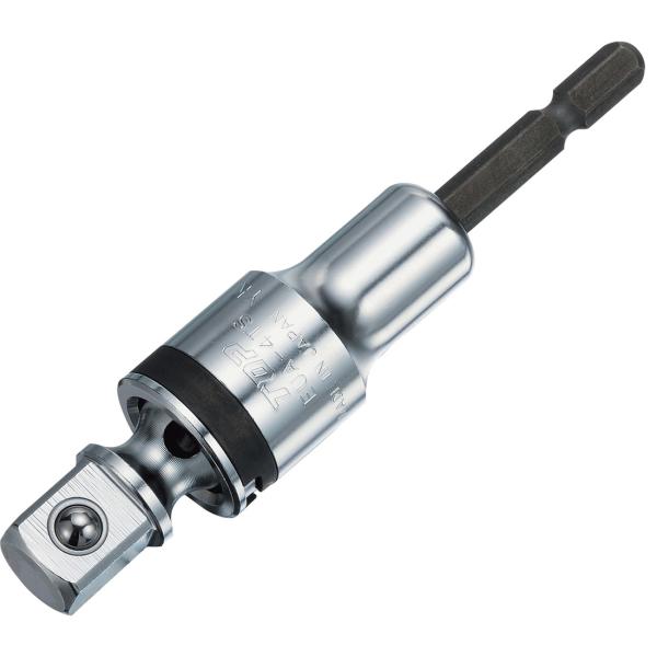 ■仕様・用途:電動ドリルドライバーでソケットを使用する際に・シャンク径:6.35mm・差込角:12.7mm(1/2")・首振り角度:30度・保証トルク:75N・m・40V対応(7.2~18V可)・製品サイズ(mm) 幅×奥行×高さ:23×2...