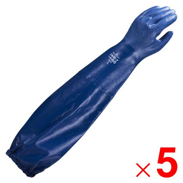 ■仕様・色:ブルー・サイズ:L    ・全長:650mm、中指の長さ:80mm、手のひら周り:230mm・素材:［樹脂部分］ニトリルゴム［繊維部分］ポリエステル・綿■商品説明・傷つきやすい指先および親指と人差指の指股部分は、特殊設計により強...