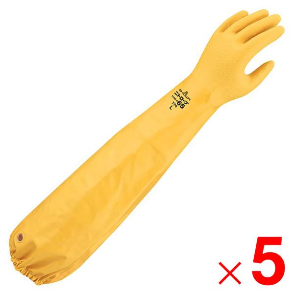■仕様・色:イエロー・サイズ:L    ・全長:650mm、中指の長さ:80mm、手のひら周り:230mm・素材:［樹脂部分］ニトリルゴム［繊維部分］ポリエステル・綿■商品説明・傷つきやすい指先および親指と人差指の指股部分は、特殊設計により...