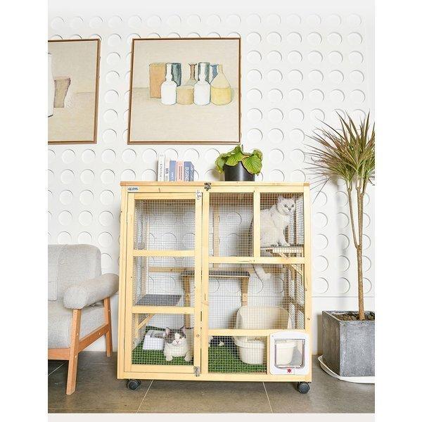 【発売日：2021年08月02日】商品情報★【素材】安心素材で着色料やペンキは使用していません。天然木使用のケージです。安心してお使いいただけます。★【観察しやすい】ワイヤーネット仕様、通気性抜群、扉を大きく開くことができるので、ペットのス...