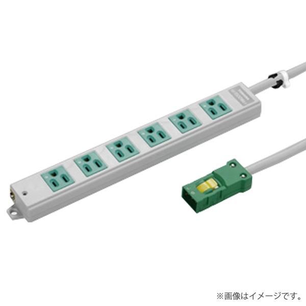 ハーネス用OAタップ（キャブタイヤケーブル付）6コ口３ｍ 緑●15A-125V●VCTケーブル長3m●ハーネスプラグ付●電源表示付●磁石付※本商品は受注生産品のため発送までにお時間をいただく場合があります。納期については、ご注文後、当店より...