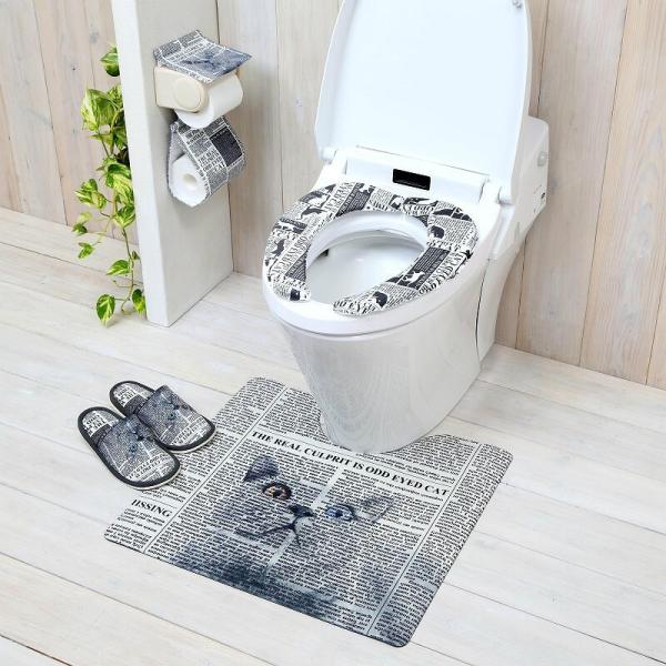 モノトーン文字の中に、ネコ模様が入ったおしゃれなペーパーホルダーカバーです。ふかふかで優しい肌触りのポリエステル素材を使用しています。簡単に取り付けでき、予備ペーパーをストックできます。※洗濯で丸洗いする際は、洗濯ネットに入れて洗ってくださ...